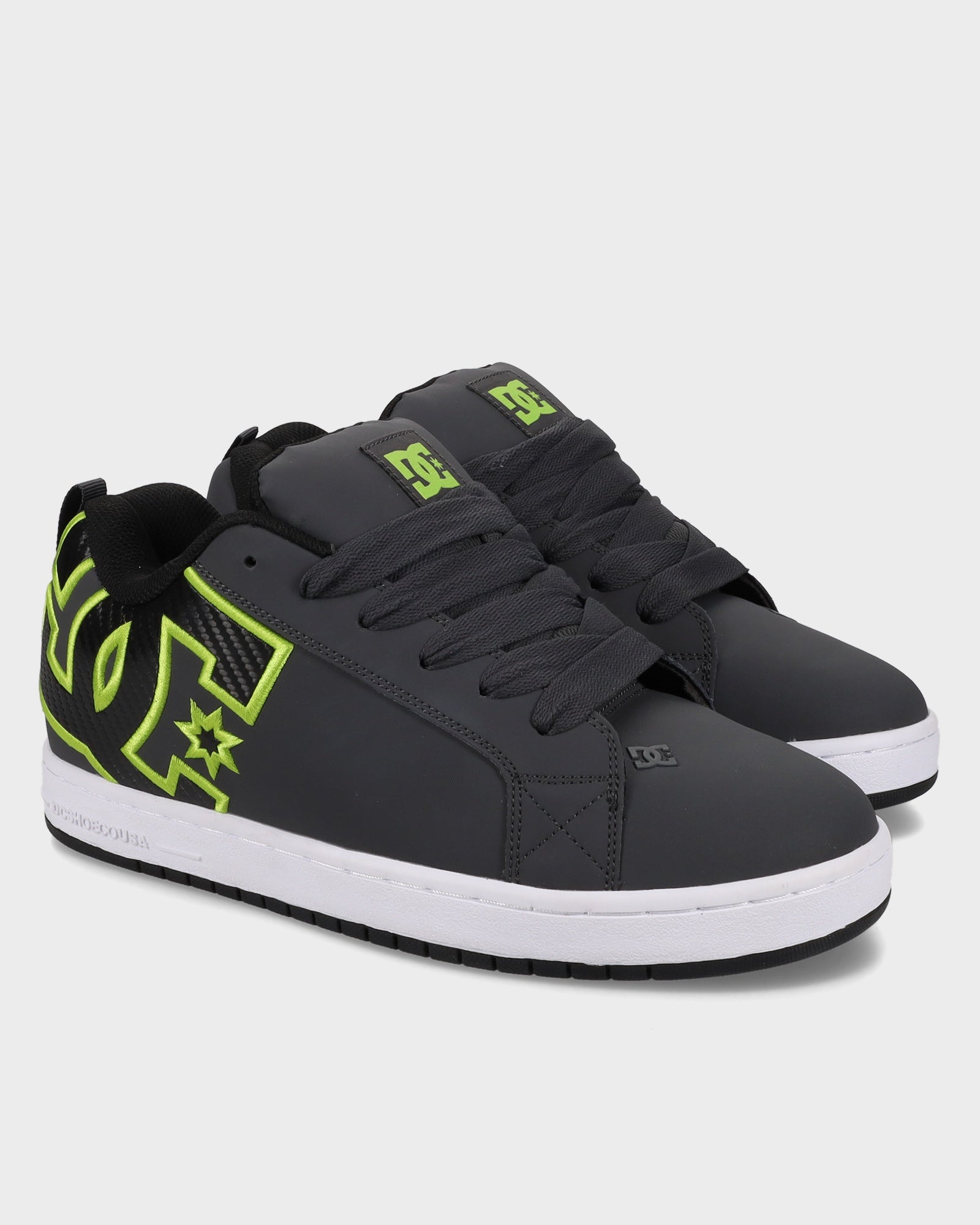 Mens Court Graffik Sneakers - GREY/BLACK/GREEN / 6 | DC Shoes