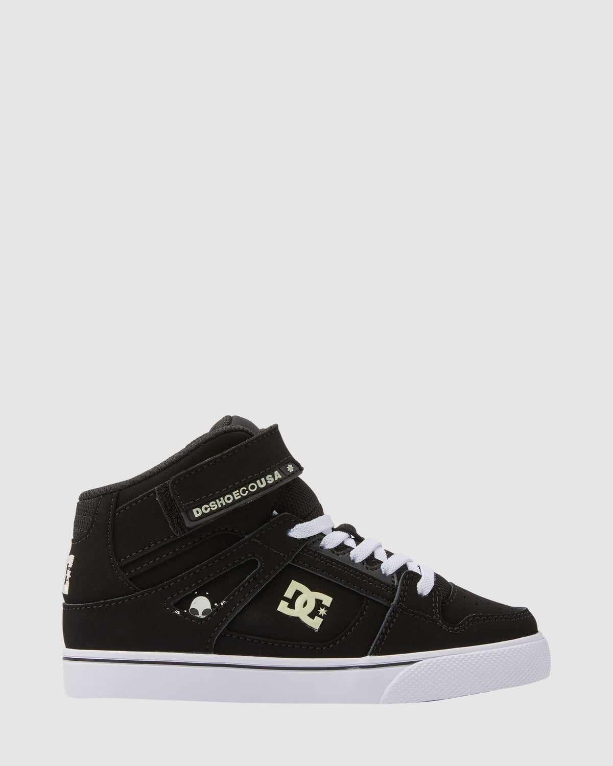 Kids Pure High-Top EV Shoes - BLACK/GLOW / 11 | DC Shoes