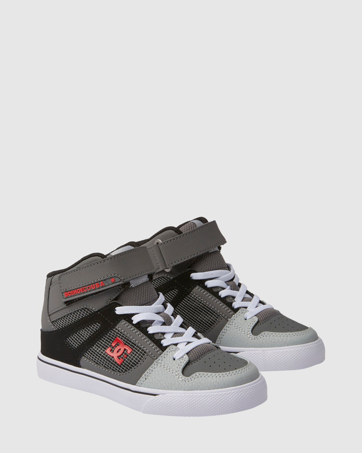 Kids Pure High-Top EV Shoes - RED/HEATHER GREY / 11 | DC Shoes