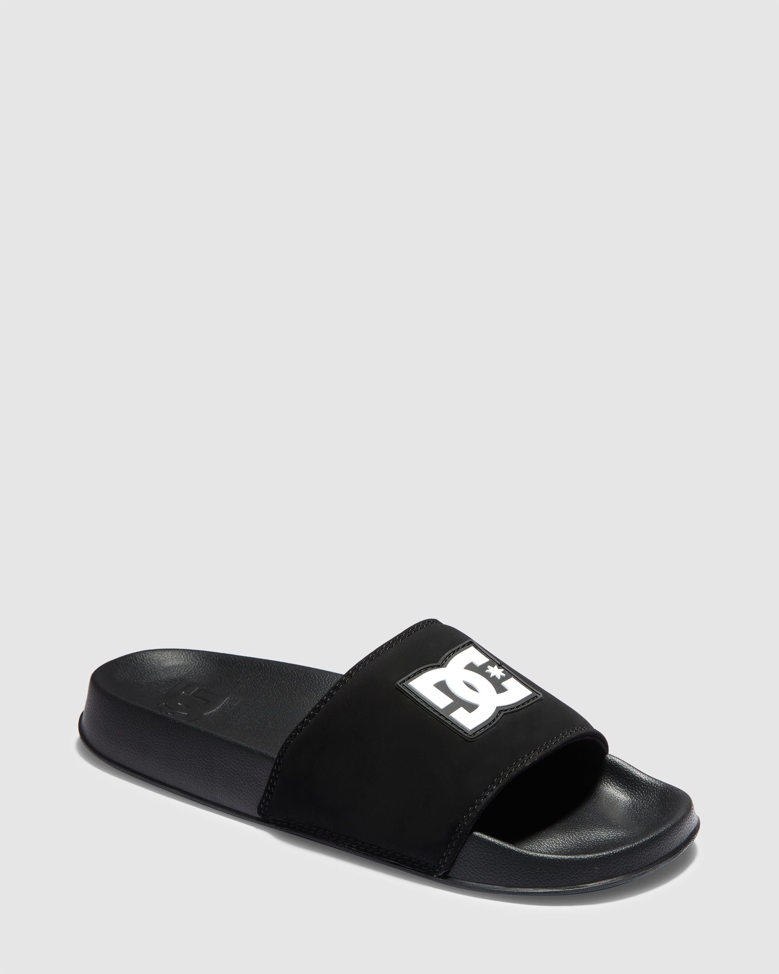 Mens DC Slides - BLACK/BLACK/WHITE / 6 | DC Shoes