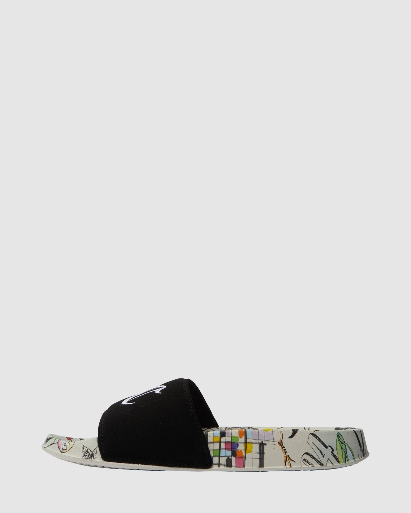 Mens DC Slides SE - WHITE/MULTI / 7 | DC Shoes