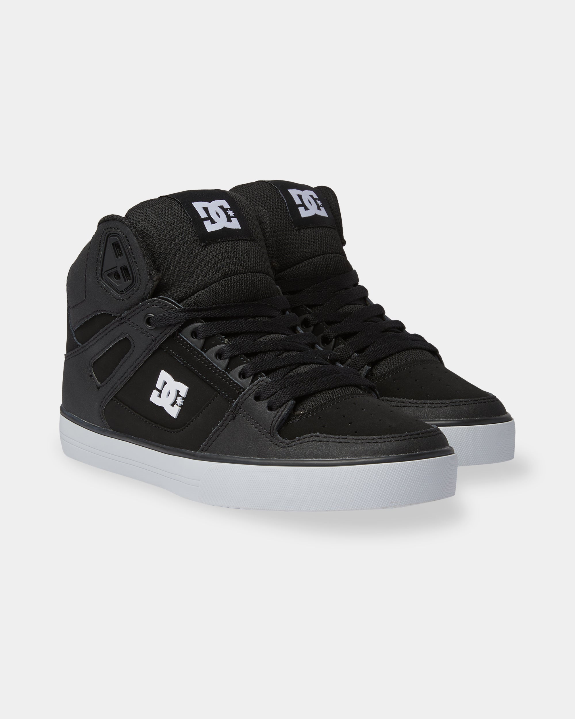 Mens Pure High-Top Skate Shoes - BLACK/BLACK/WHITE / 7 | DC Shoes