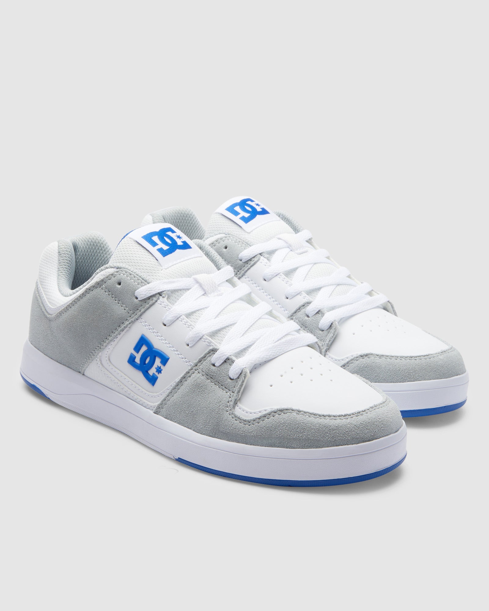 Mens DC Shoes Cure Skate Shoes - WHITE/GREY/BLUE / 7 | DC Shoes