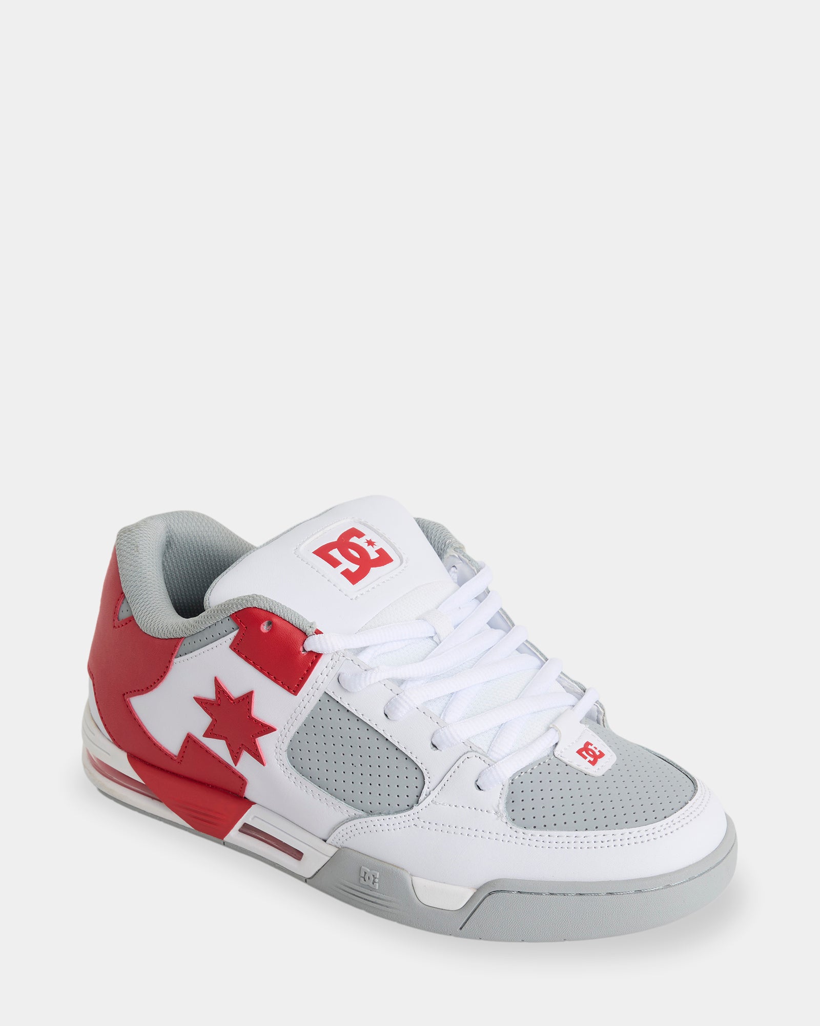 Mens DC Command Skate Shoes - WHITE/GREY/RED / 10 | DC Shoes